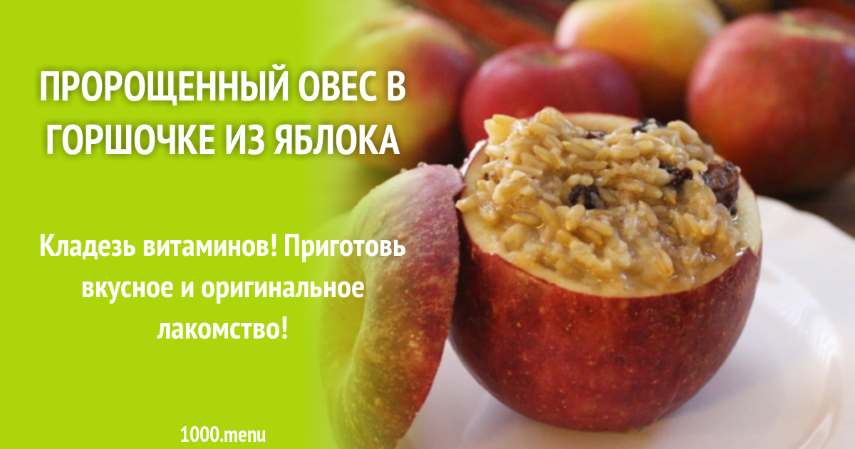 Пророщенный овес в горшочке из яблока рецепт с фото - 1000.menu