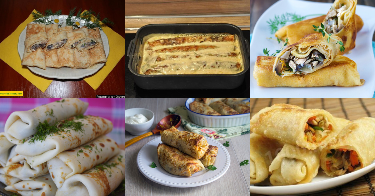 Блины с грибами - 19 рецептов приготовления пошагово - 1000.menu